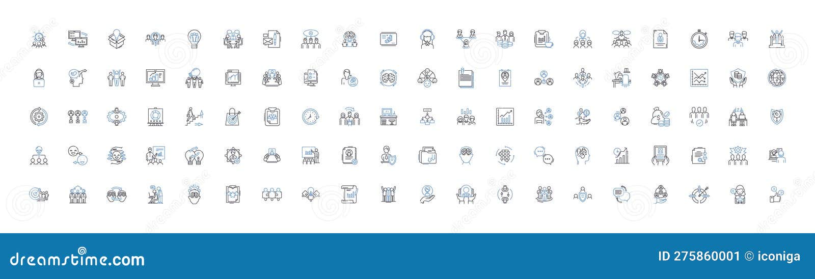 Administration Office Line Icons Collection. Efficiency, Organization ...