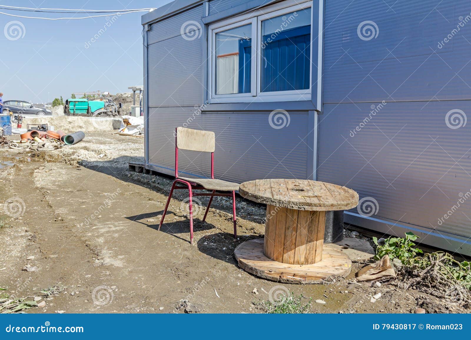 An Improvised Table With Seats In The Form Of Stumps Stock Photography ...