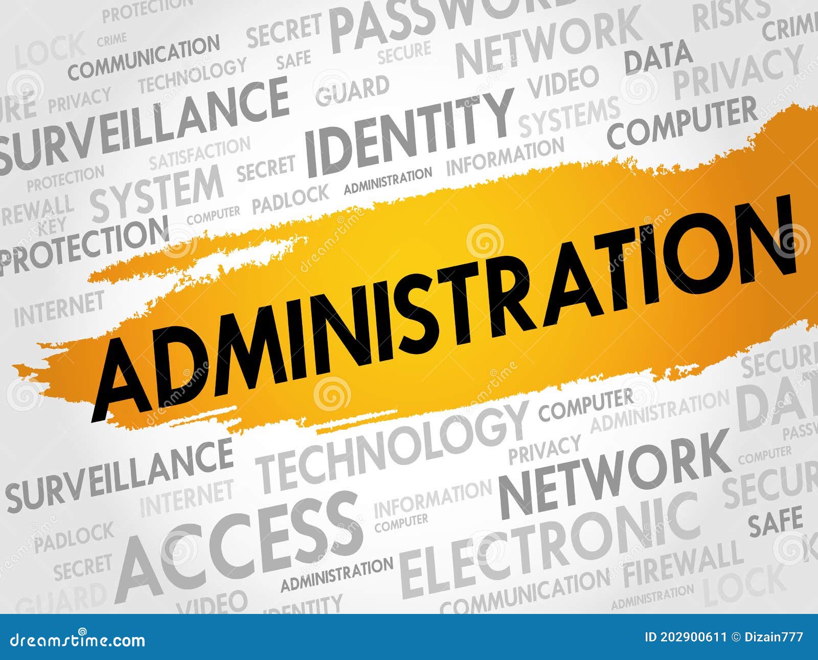 ADMINISTRATION word cloud stock illustration. Illustration of ...