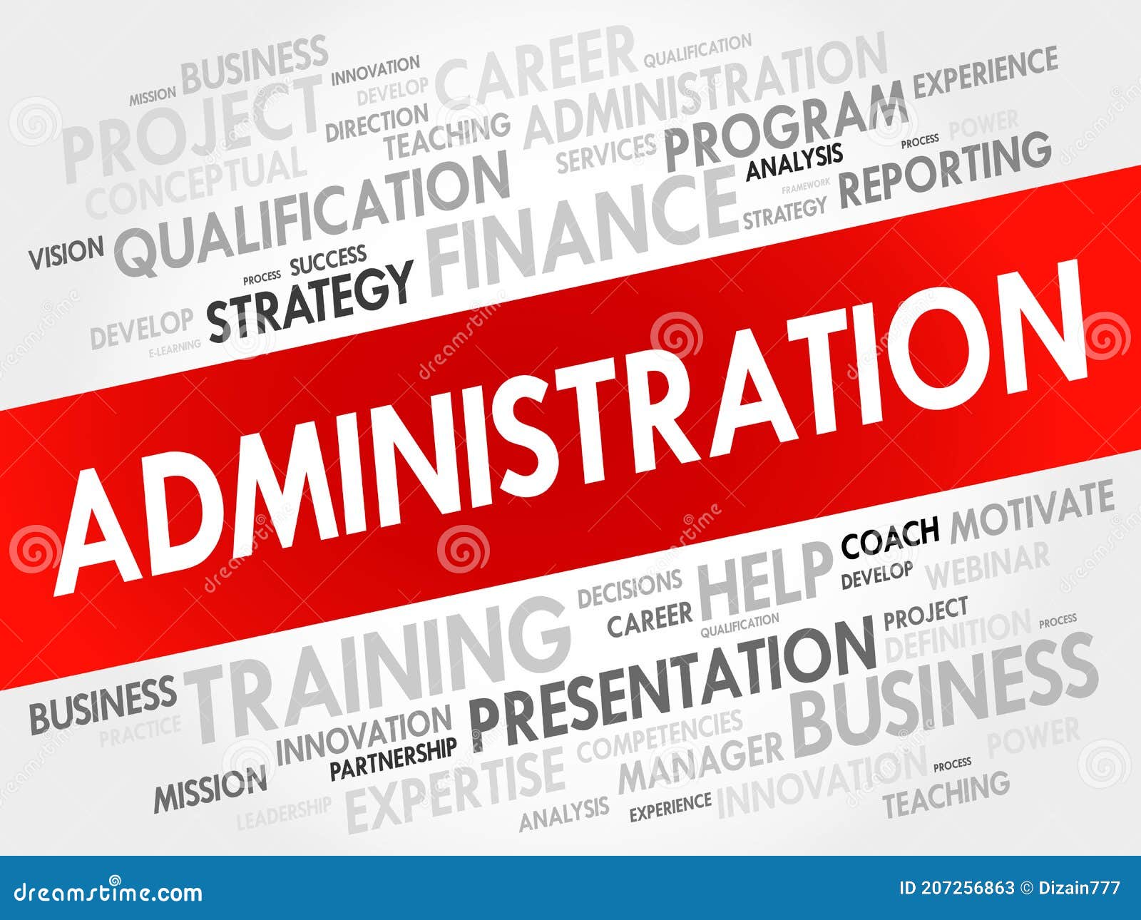 Administration word cloud stock illustration. Illustration of coach ...