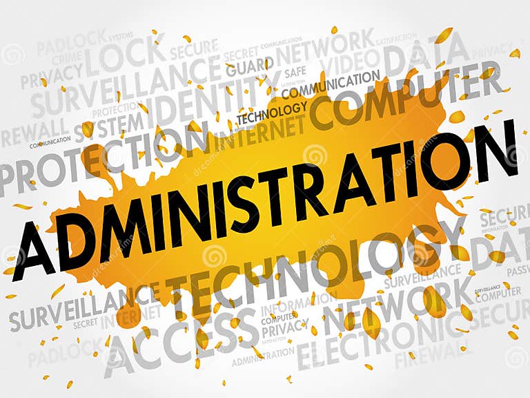 ADMINISTRATION word cloud stock illustration. Illustration of ...