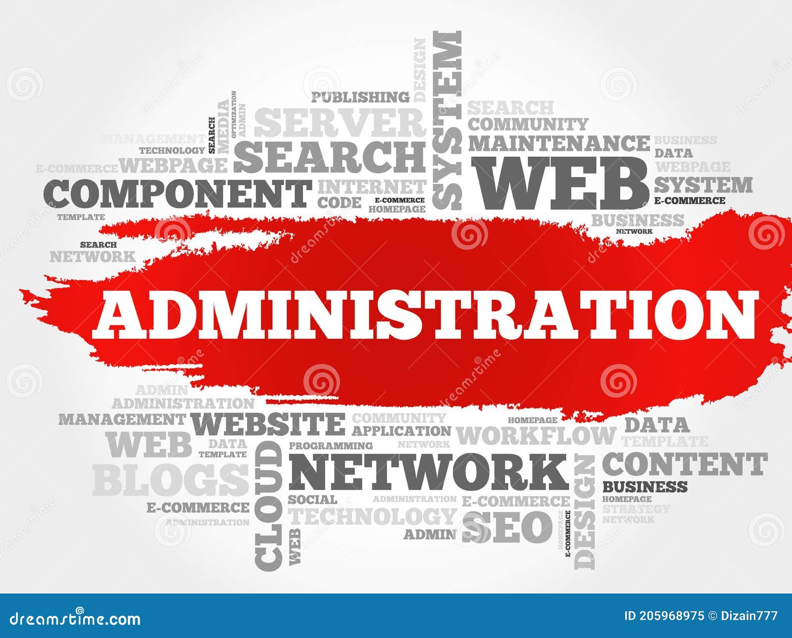 Administration word cloud stock illustration. Illustration of database ...