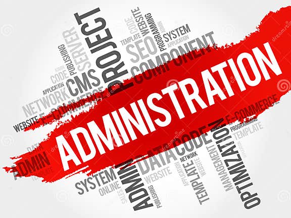 Administration word cloud stock illustration. Illustration of ...
