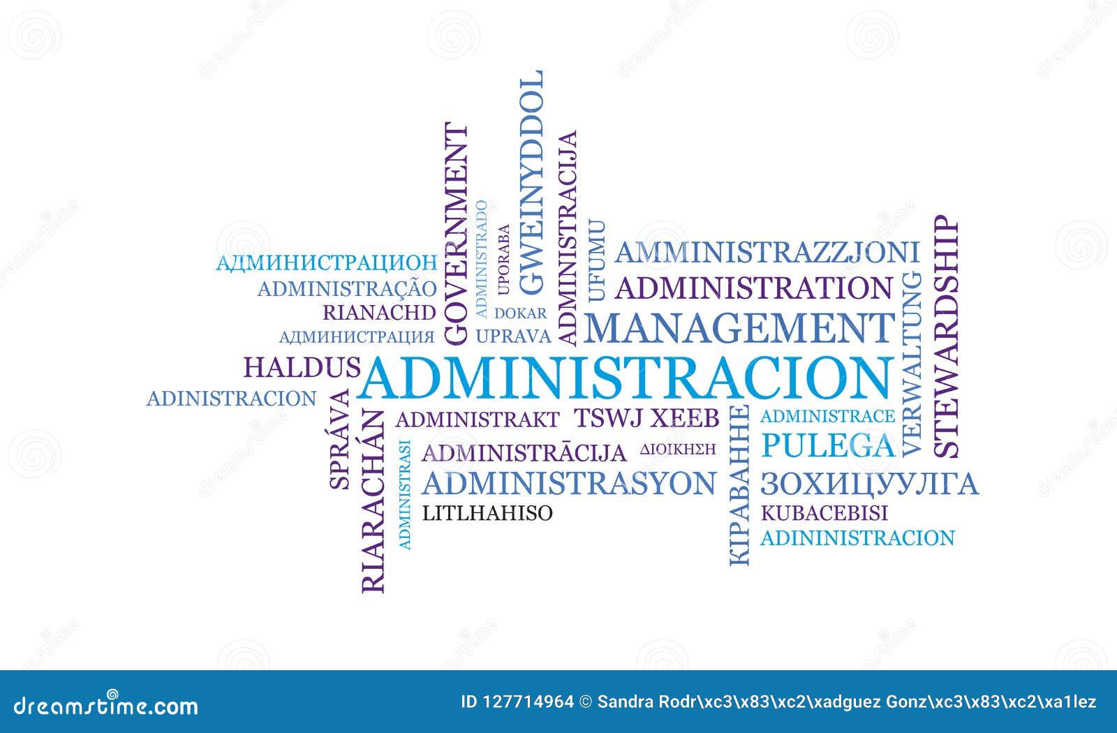 Administration Word in Several Languages and Color Tones Stock ...