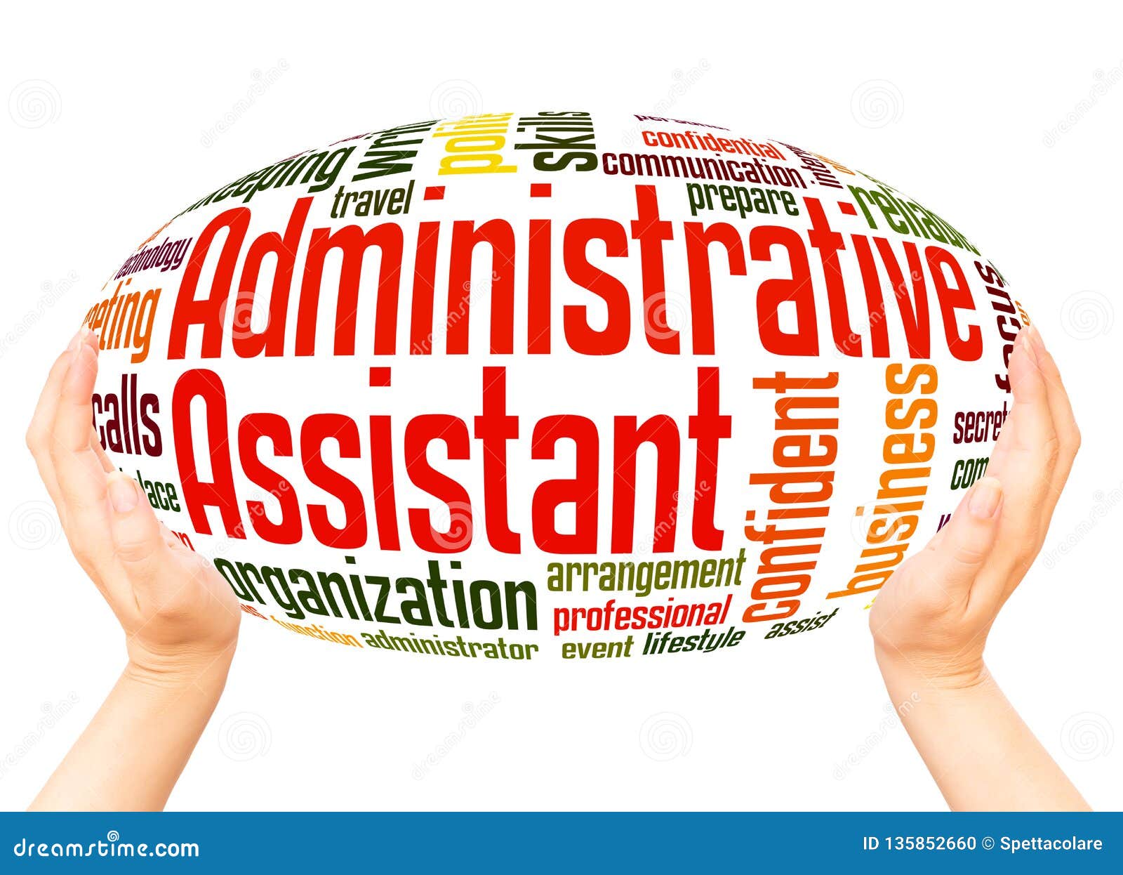 Administrative Assistant Word Cloud Hand Sphere Concept Stock Photo ...