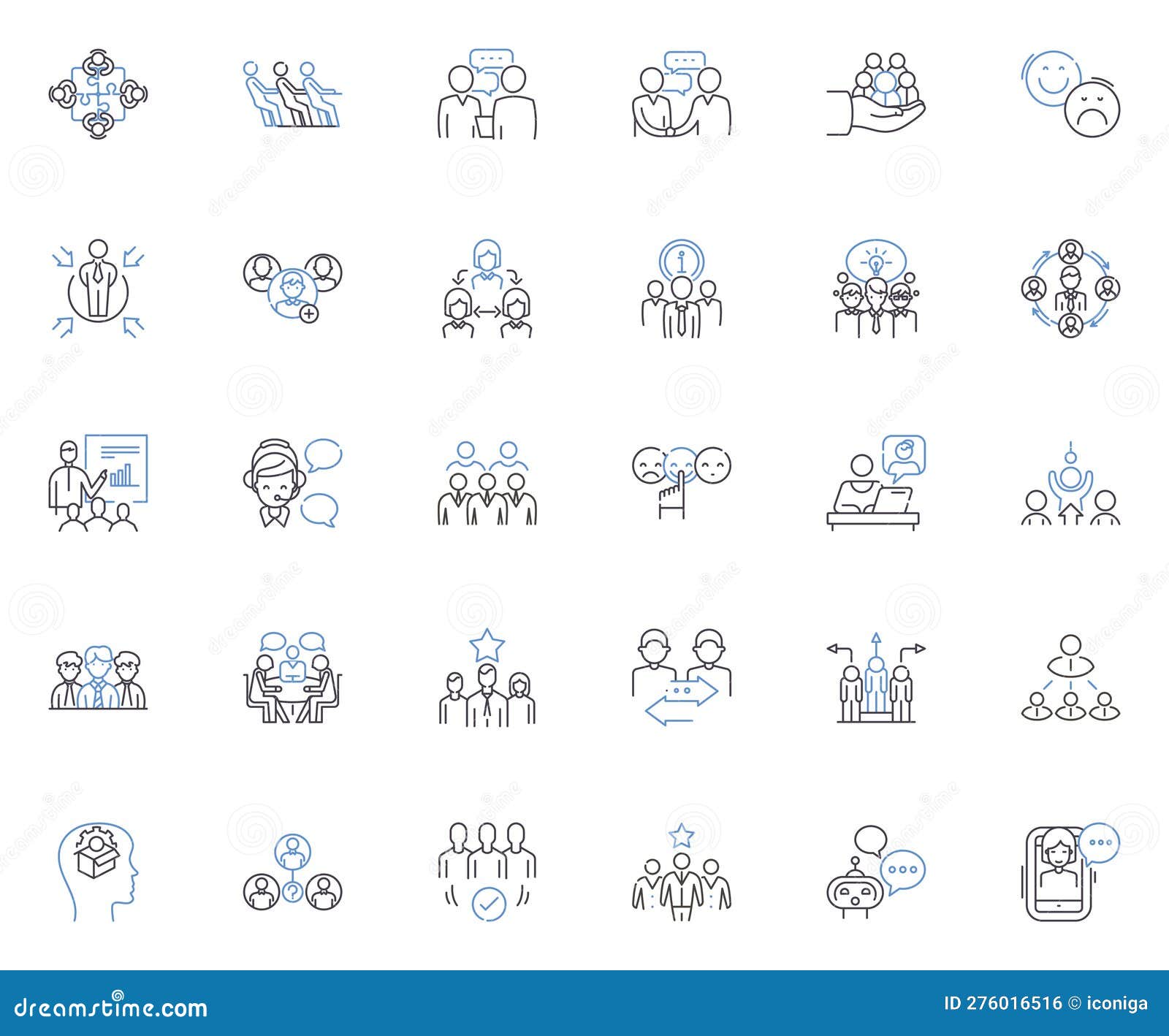 Administrative Assistants Line Icons Collection. Organization ...