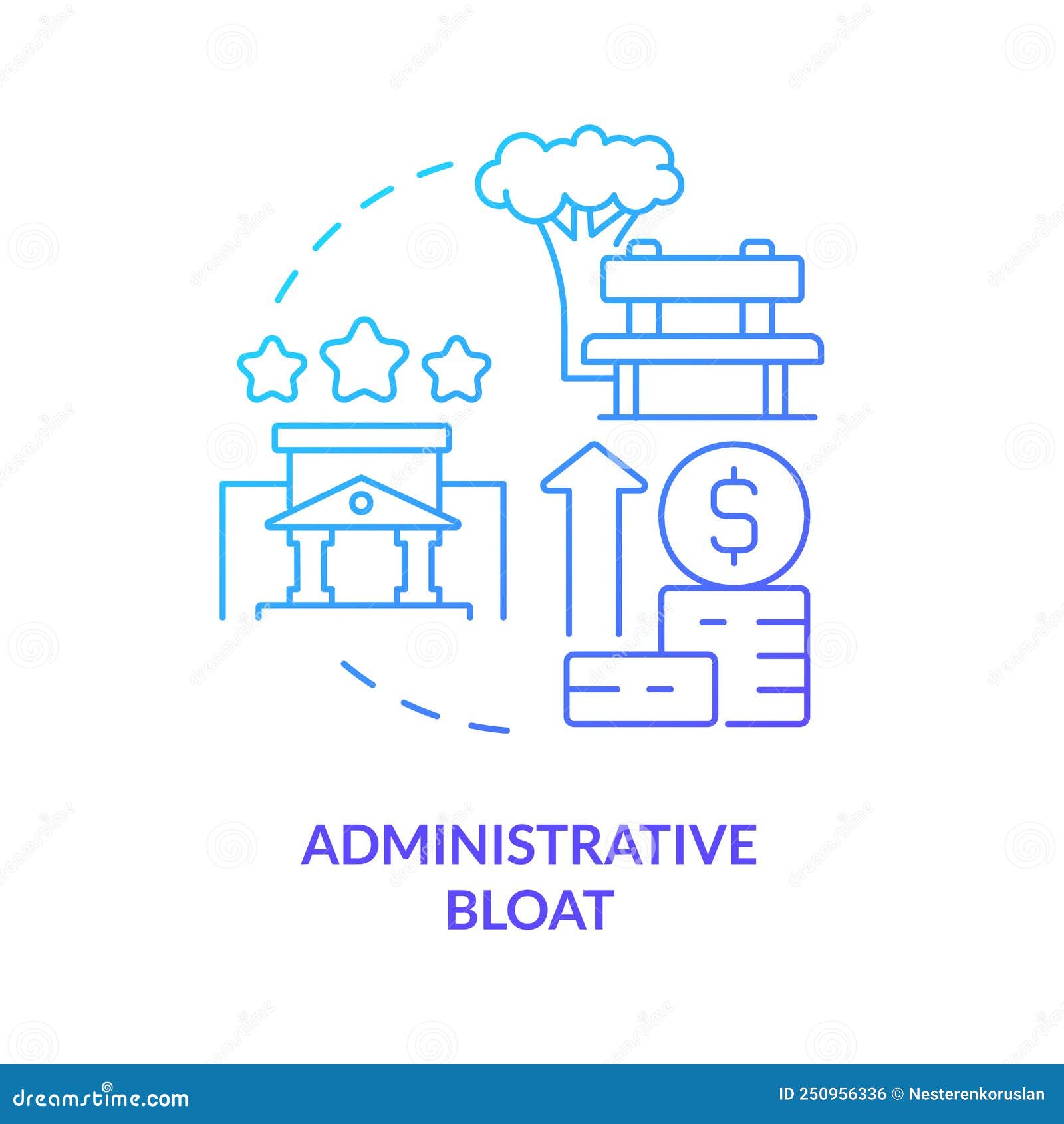 Administrative Bloat Blue Gradient Concept Icon Stock Vector ...