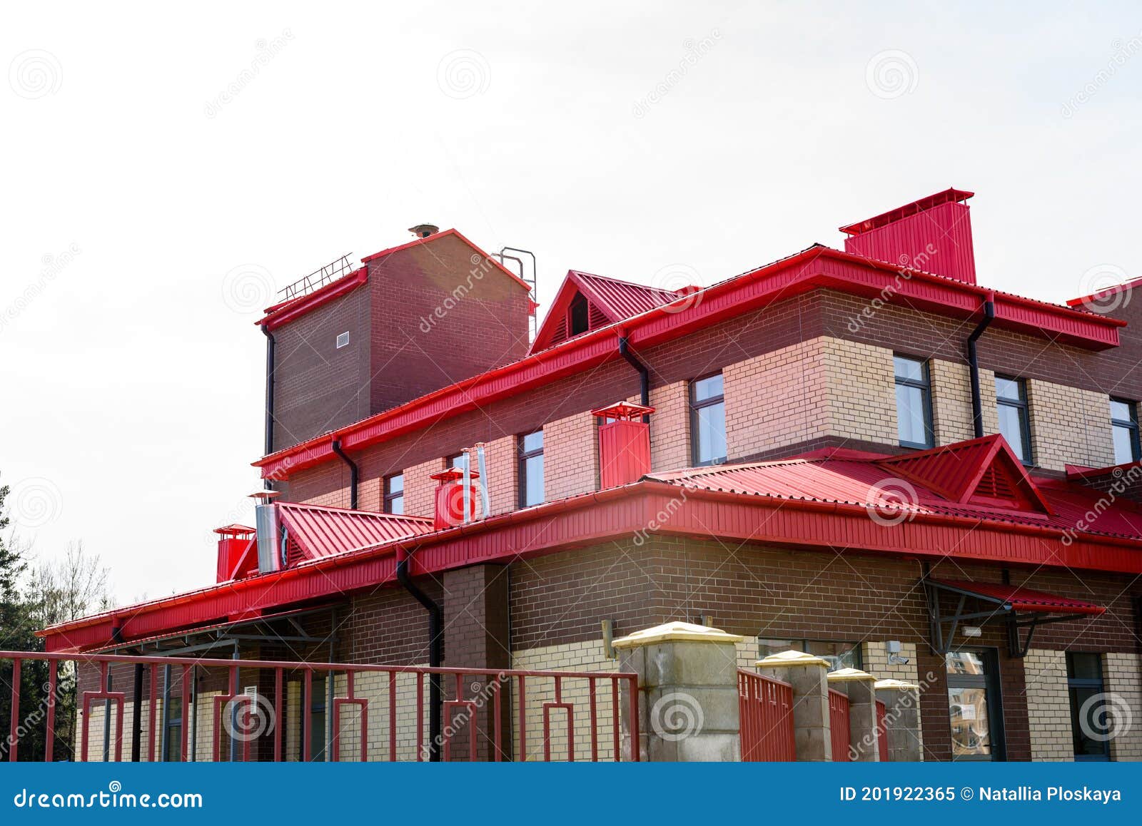 Administrative Building. Brick Building with Windows Stock Image ...