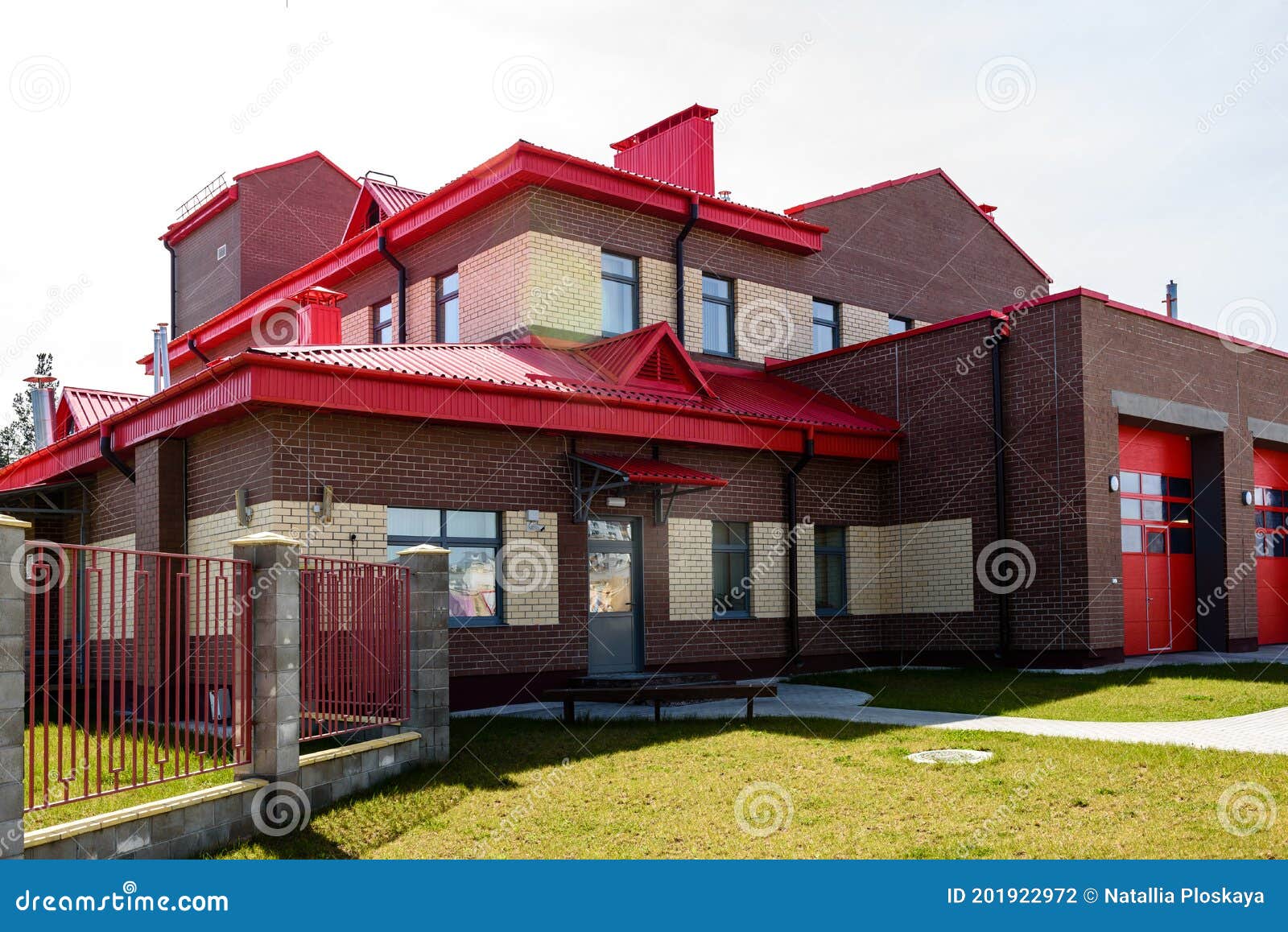 Administrative Building. Brick Building with Windows Stock Photo ...