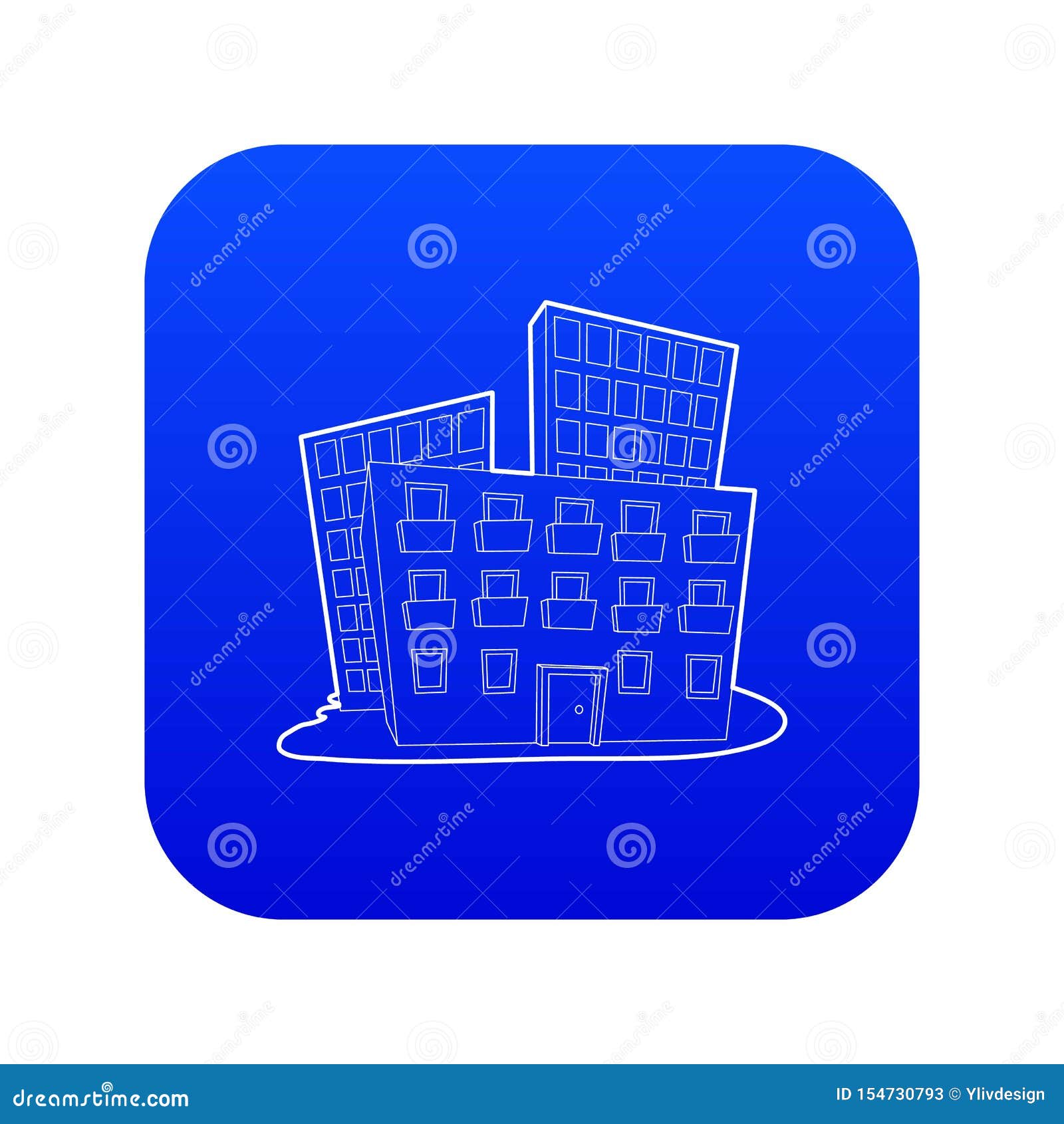 Administrative Building Icon Blue Vector Stock Vector - Illustration of ...