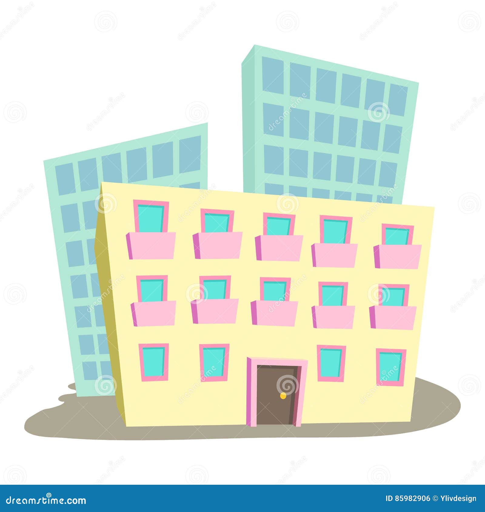 Administrative Building Icon, Cartoon Style Stock Vector - Illustration ...