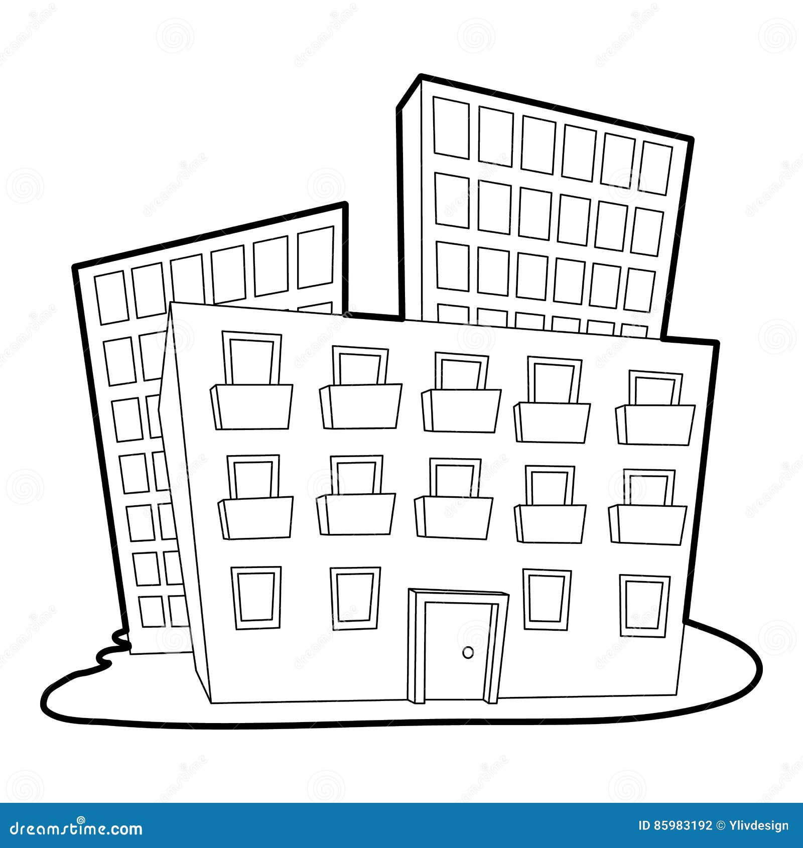 Administrative Building Icon, Outline Style Stock Vector - Illustration ...