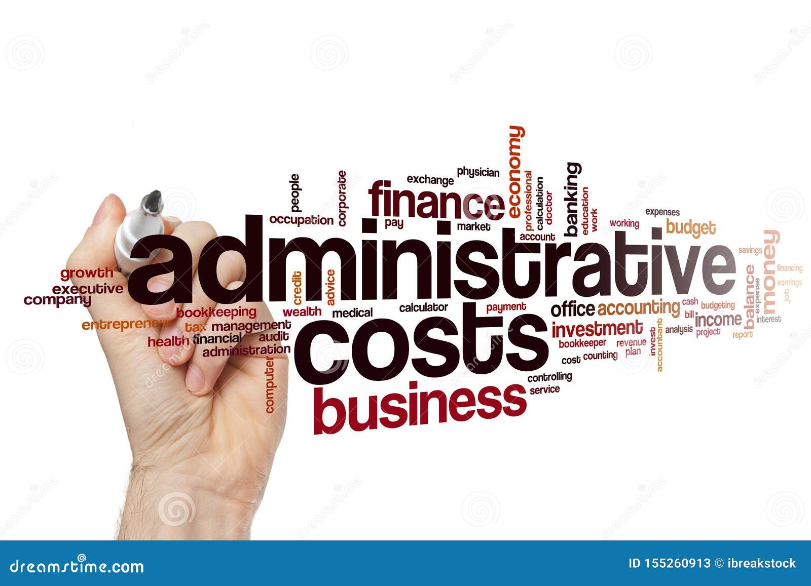 Administrative Costs Word Cloud Stock Image - Image of interest ...