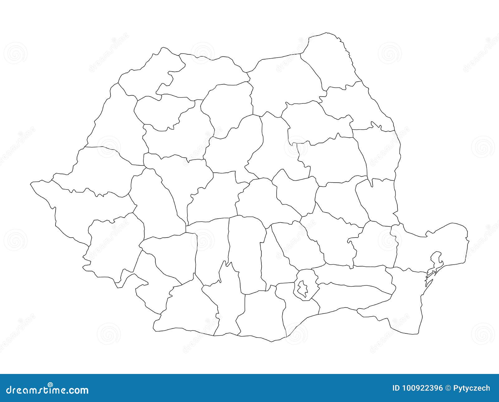 Counties Map Of Romania Vector Illustration | CartoonDealer.com #182392968