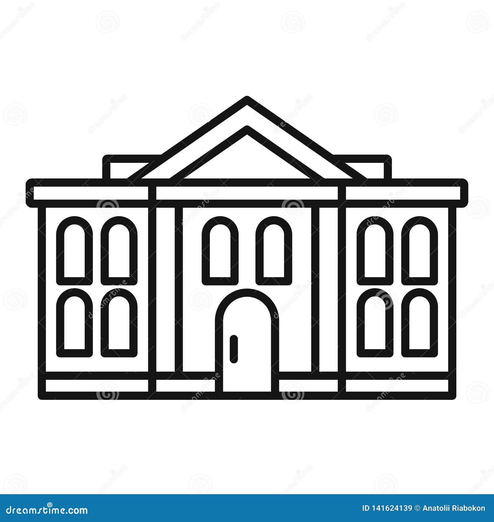 Administrative Courthouse Icon, Outline Style Stock Vector ...
