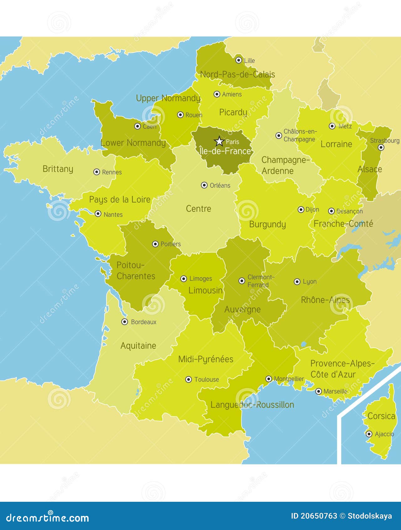 Administrative Divisions of France Stock Vector - Illustration of ...