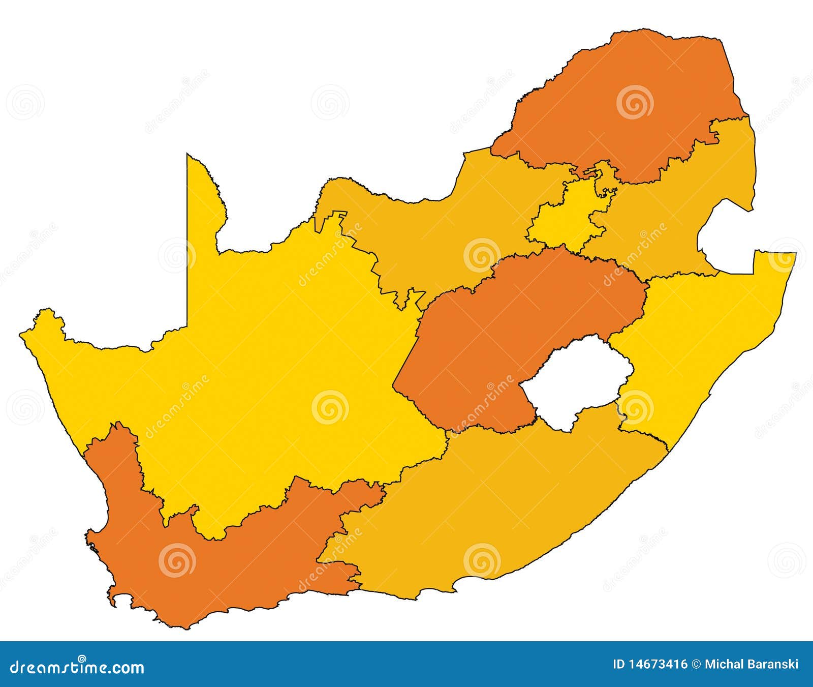 Administrative Divisions of Rsa Stock Vector - Illustration of color ...