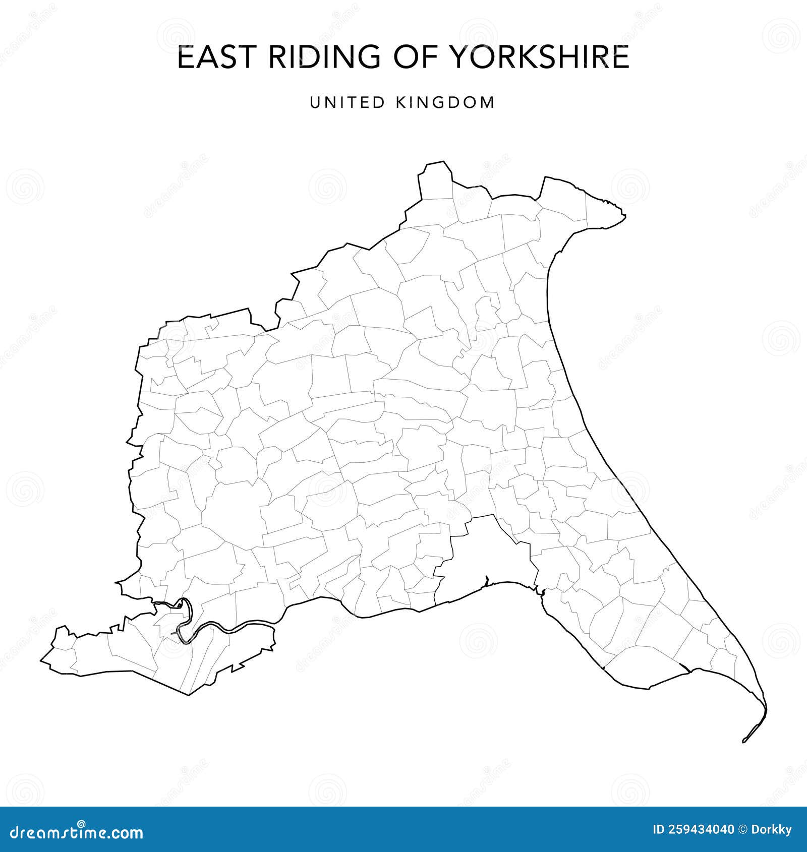 Administrative Map of East Riding of Yorkshire As of 2022 - Vector ... Administrative Map of East Riding of Yorkshire As of 2022 - Vector ...