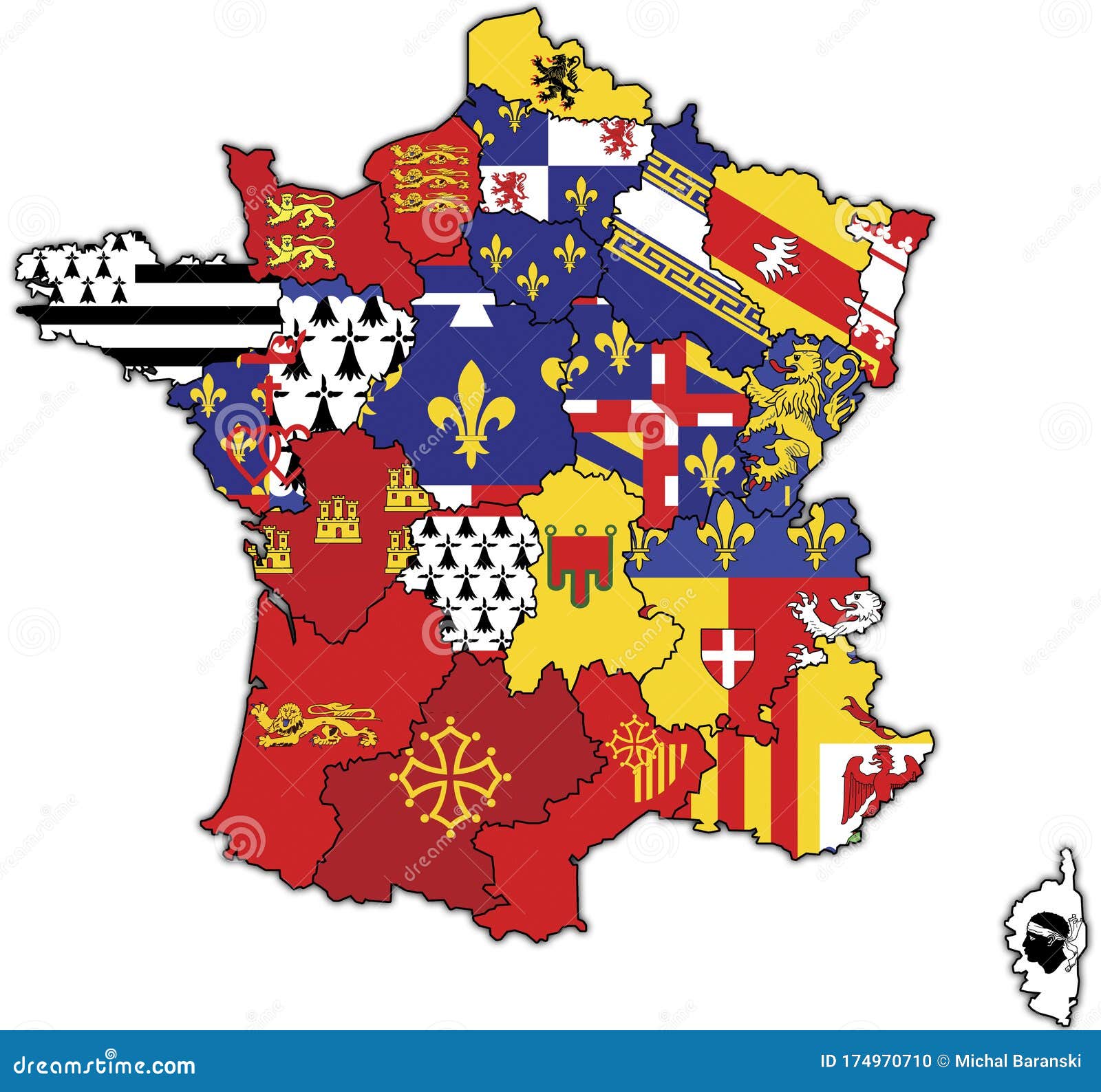 Administrative Map of France Stock Illustration - Illustration of ...