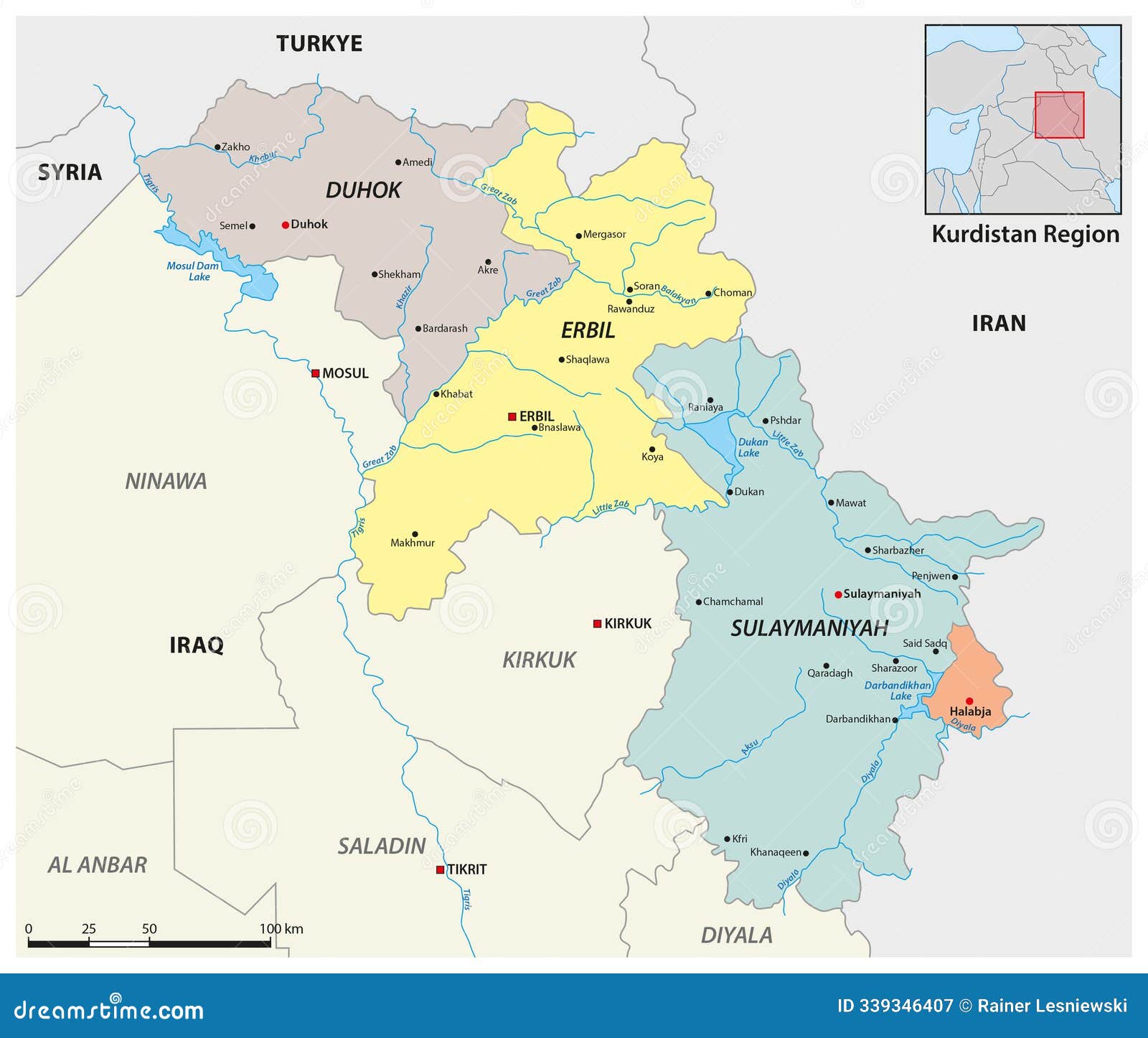Sulaymaniyah, Kurdistan, City Silhouette Vector Illustration ...