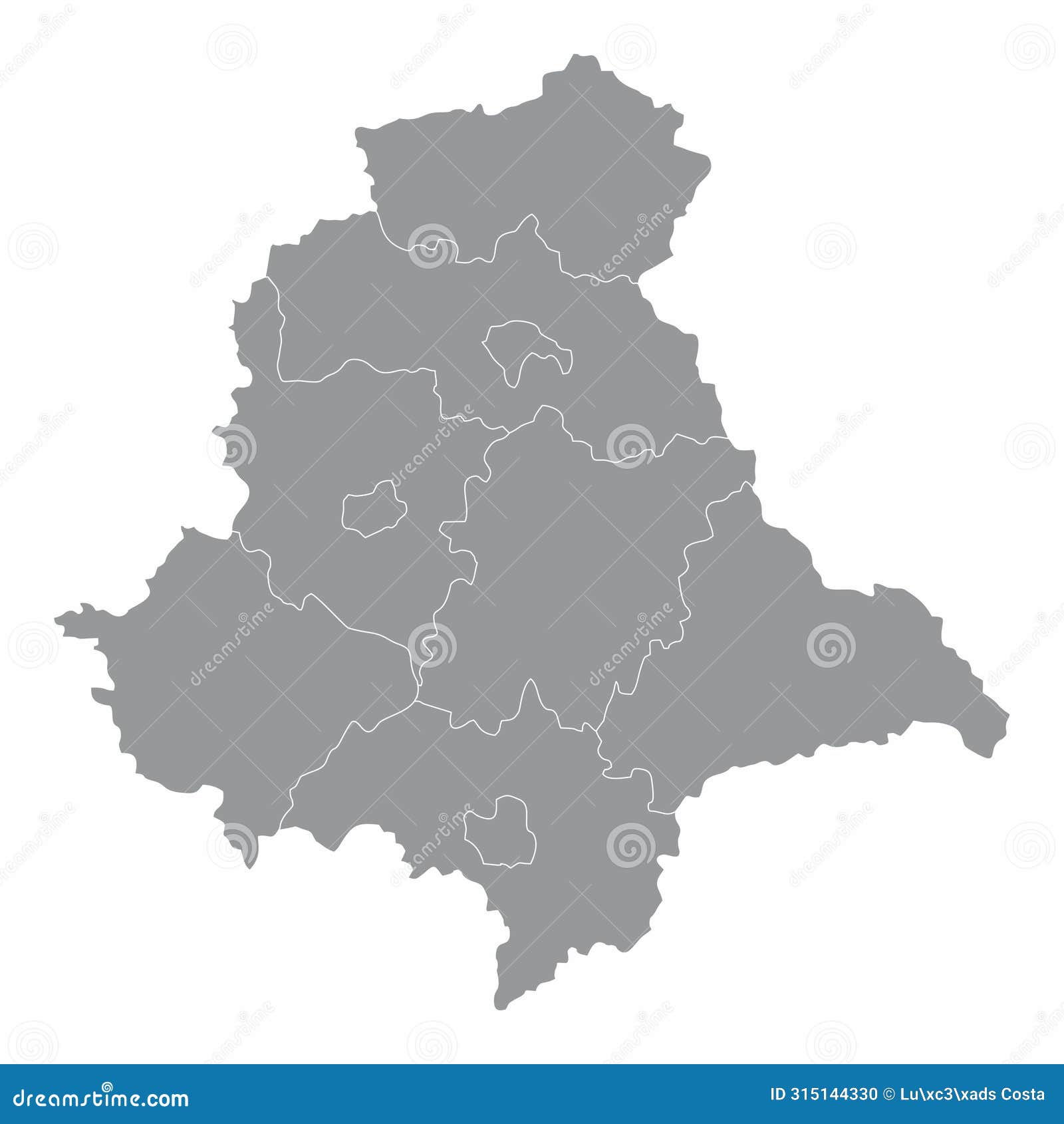 Upper Palatinate Administrative Map Stock Vector - Illustration of ...