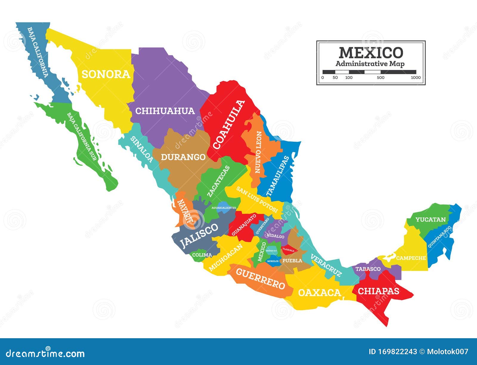 Administrative Mexico Map Isolated on White Background Stock Vector ... Administrative Mexico Map Isolated on White Background Stock Vector ...