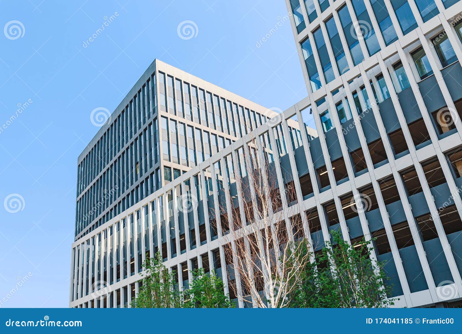 Administrative Office Building Closeup Stock Image - Image of striped ...