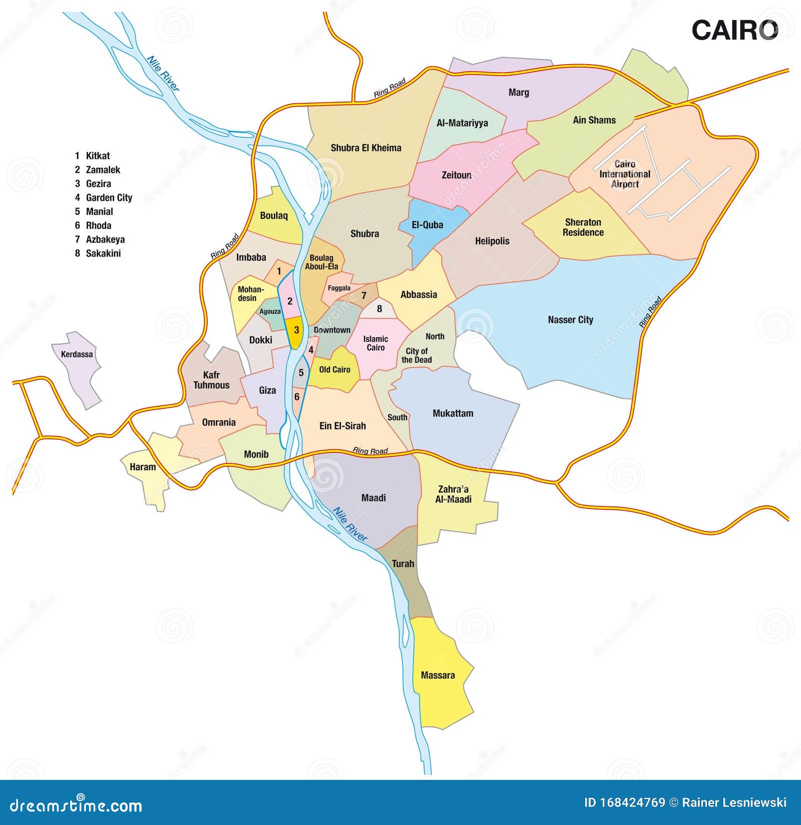 Administrative and Political Map of the Egyptian Capital Cairo Stock ... Administrative and Political Map of the Egyptian Capital Cairo Stock ...