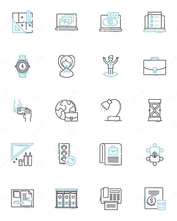 Administrative Setup Linear Icons Set. Hierarchy, Structure, Protocol ...
