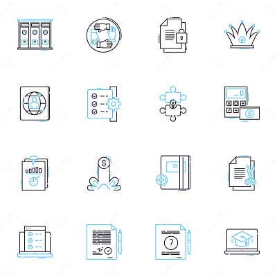 Administrative Setup Linear Icons Set. Hierarchy, Structure, Protocol ...