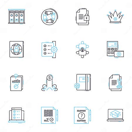 Administrative Setup Linear Icons Set. Hierarchy, Structure, Protocol ...