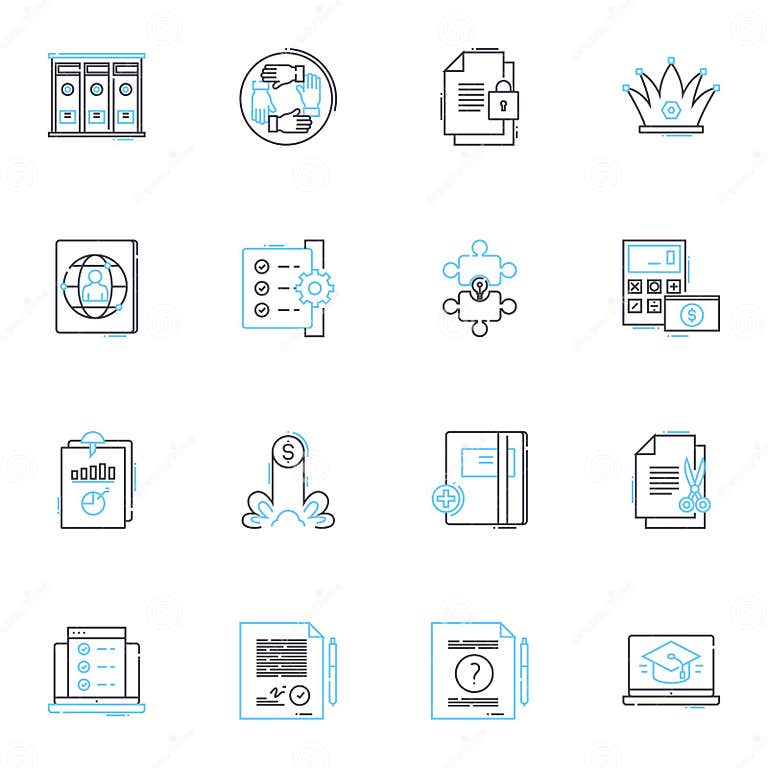 Administrative Setup Linear Icons Set. Hierarchy, Structure, Protocol ...