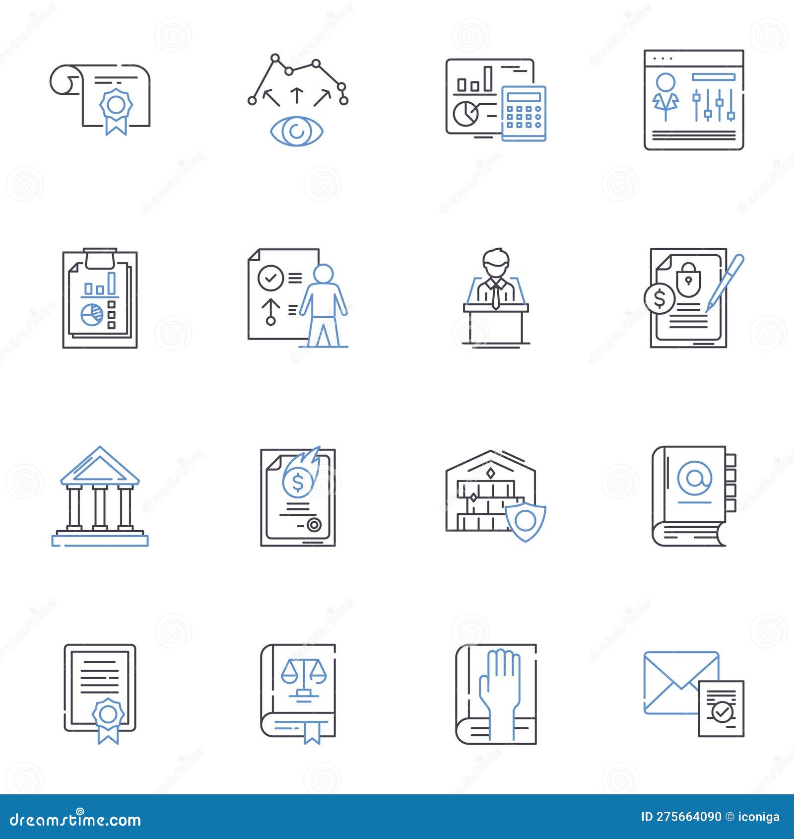 Administrative Staff Line Icons Collection. Organization, Efficiency ...