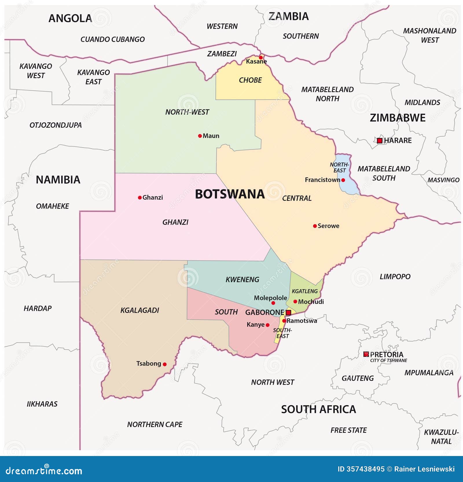 Botswana Map.. Vector Illustration | CartoonDealer.com #204436810