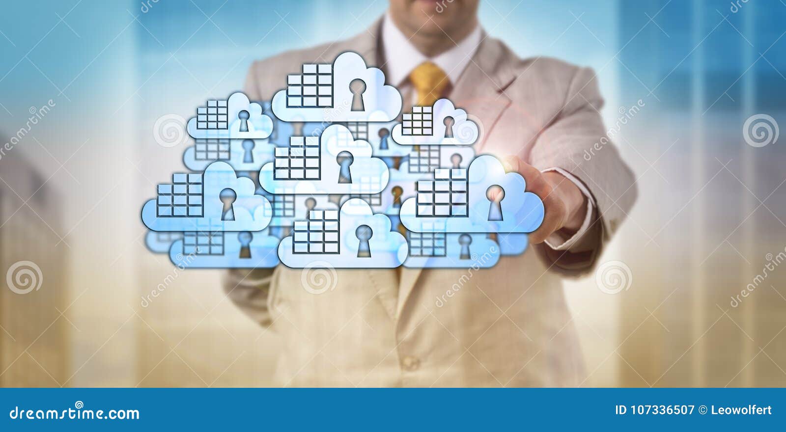 Administrator Activating Crowd Of Cloud Containers Royalty-Free Stock ...