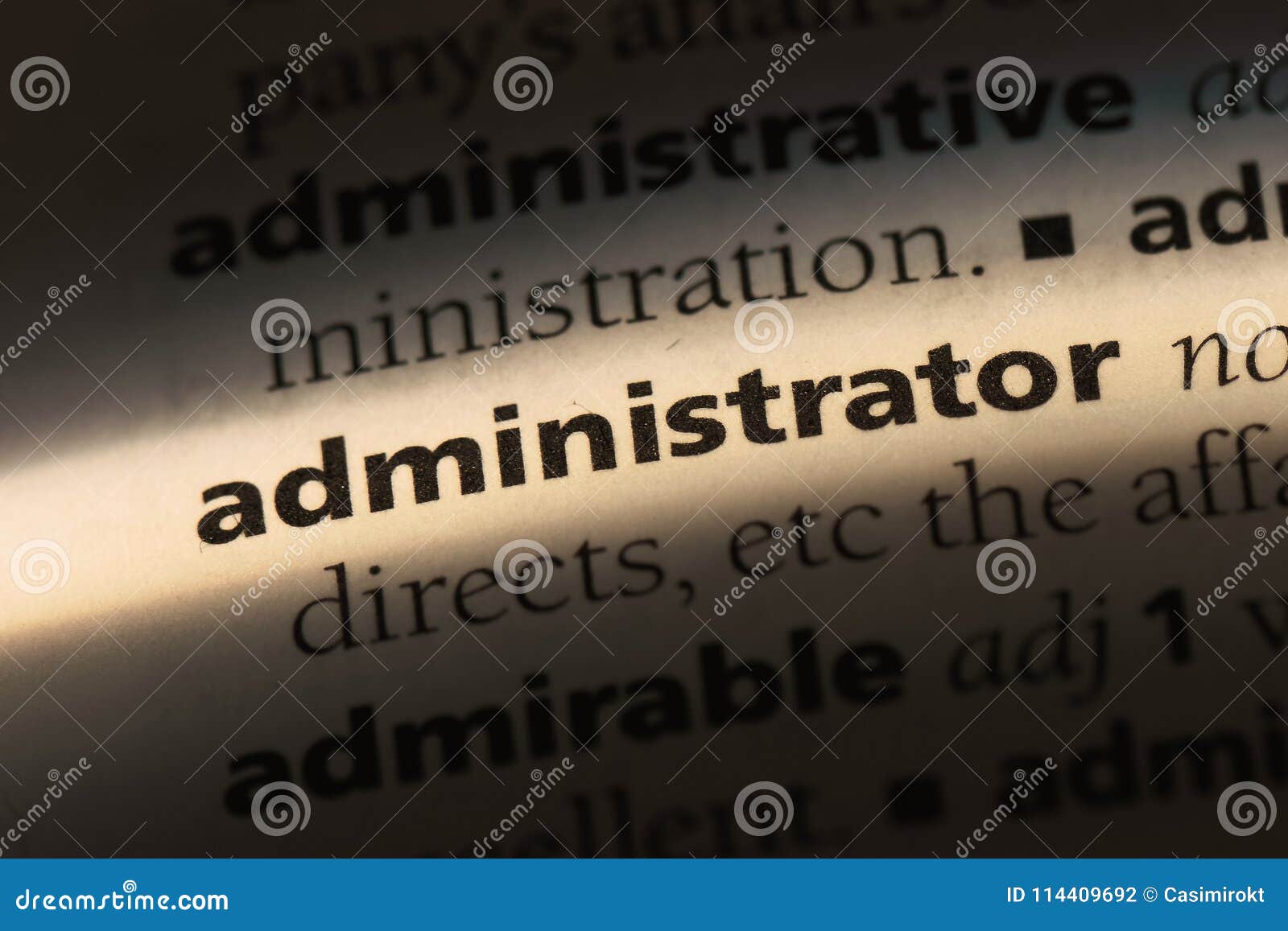Administrator stock photo. Image of paper, dictionary - 114409692