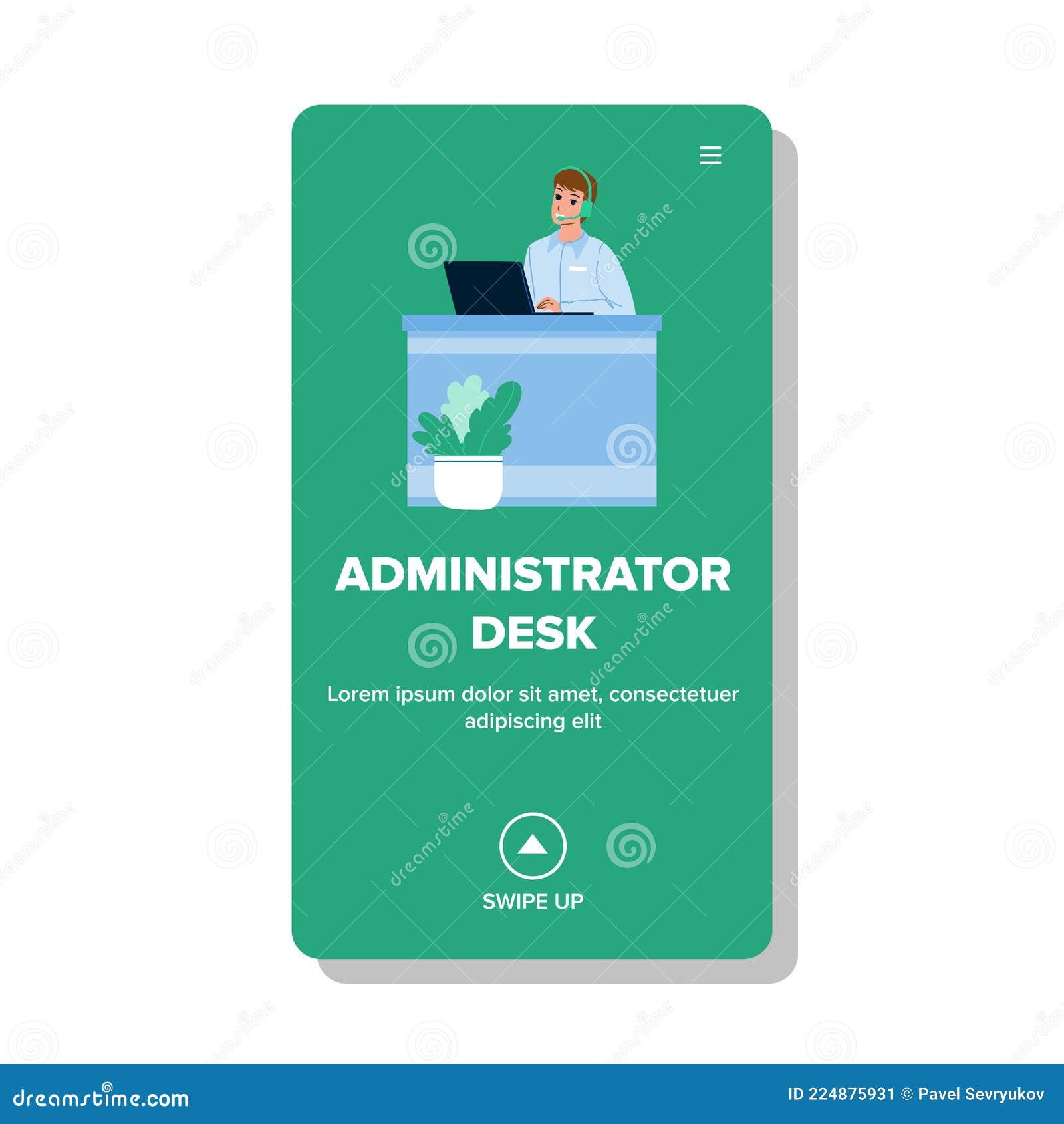 Company Administrator Work With Computer In Office. Business Plan And ...