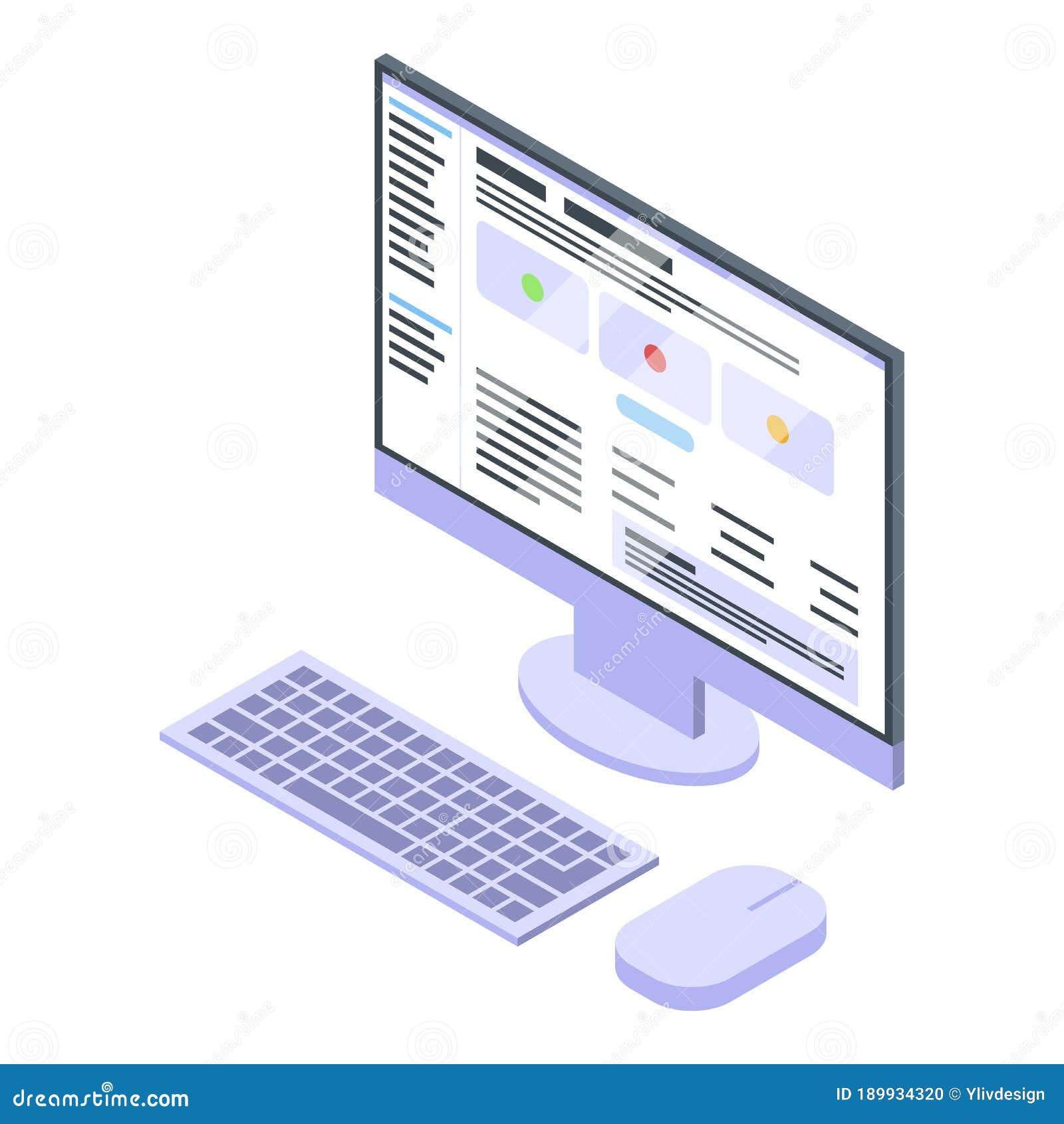 It Administrator Desktop Computer Icon, Isometric Style Stock Vector ...