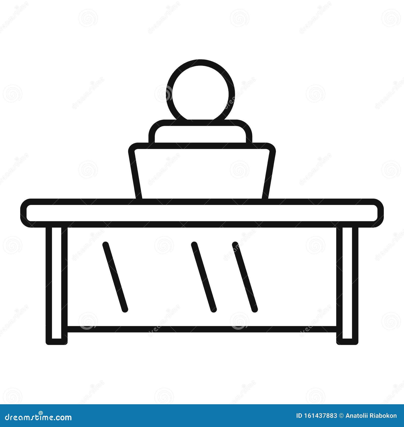 Administrator Desktop Icon, Outline Style Stock Vector - Illustration ...