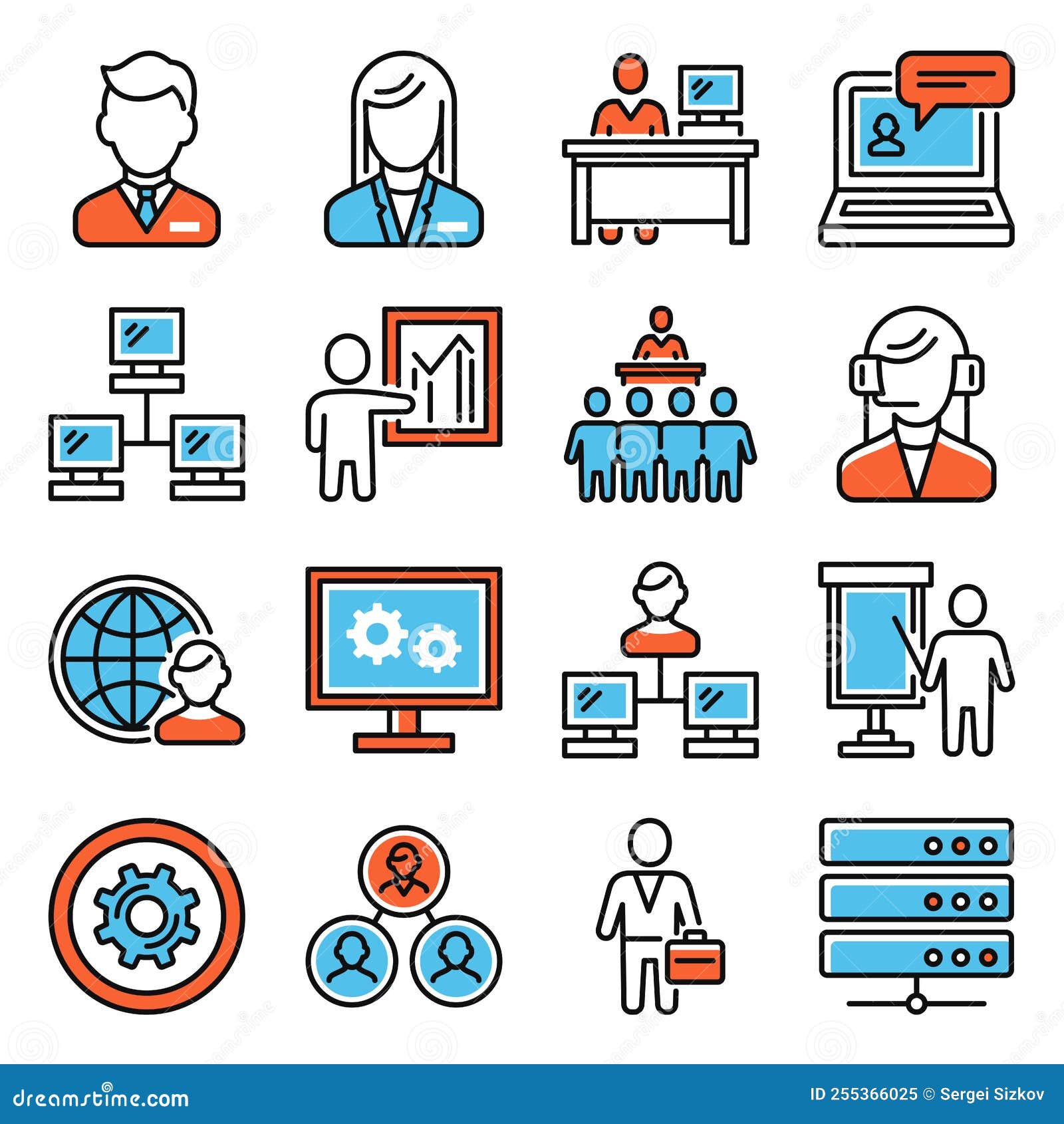 Administrator Icons Set on White Background. Vector Stock Illustration ... Administrator Icons Set on White Background. Vector Stock Illustration ...