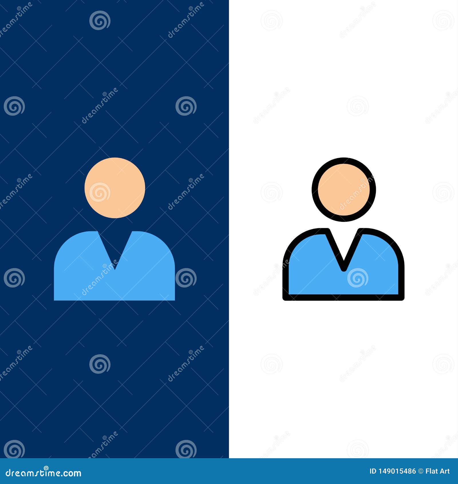 Administrator, Man, User Icons. Flat and Line Filled Icon Set Vector ...