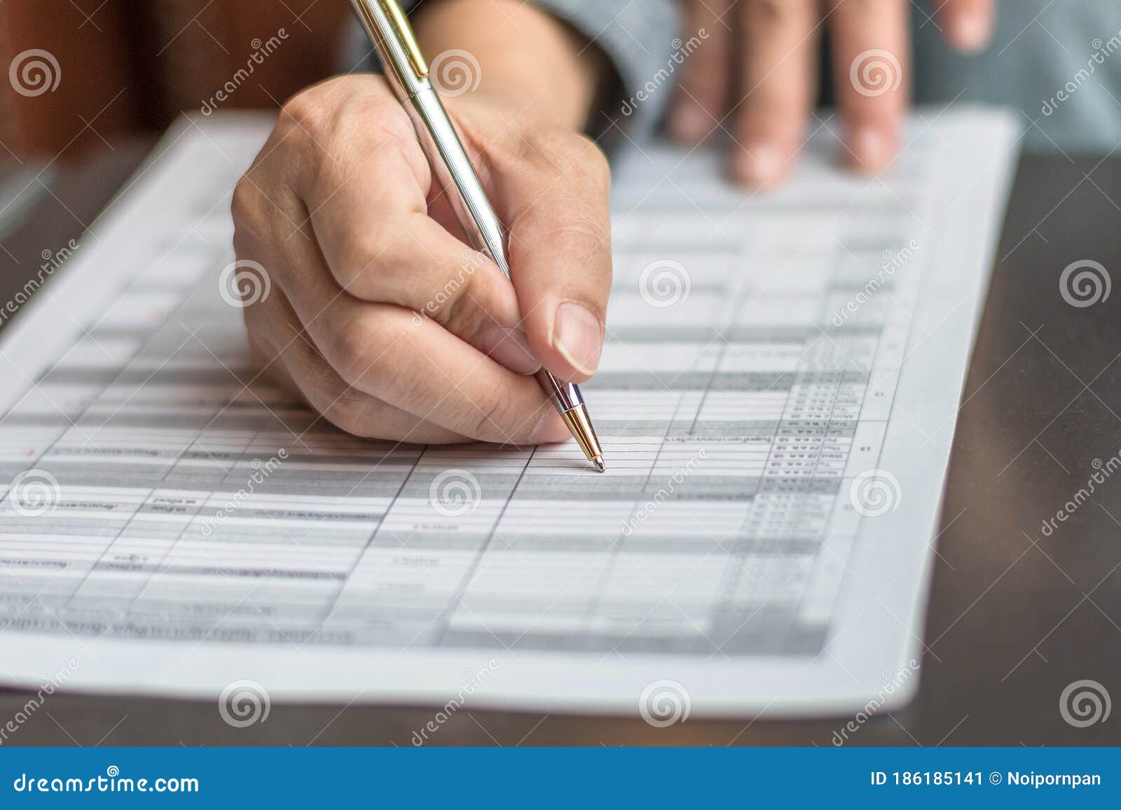 Hand Fill In Exam Carbon Paper Computer Sheet And Pencil Stock Image ...