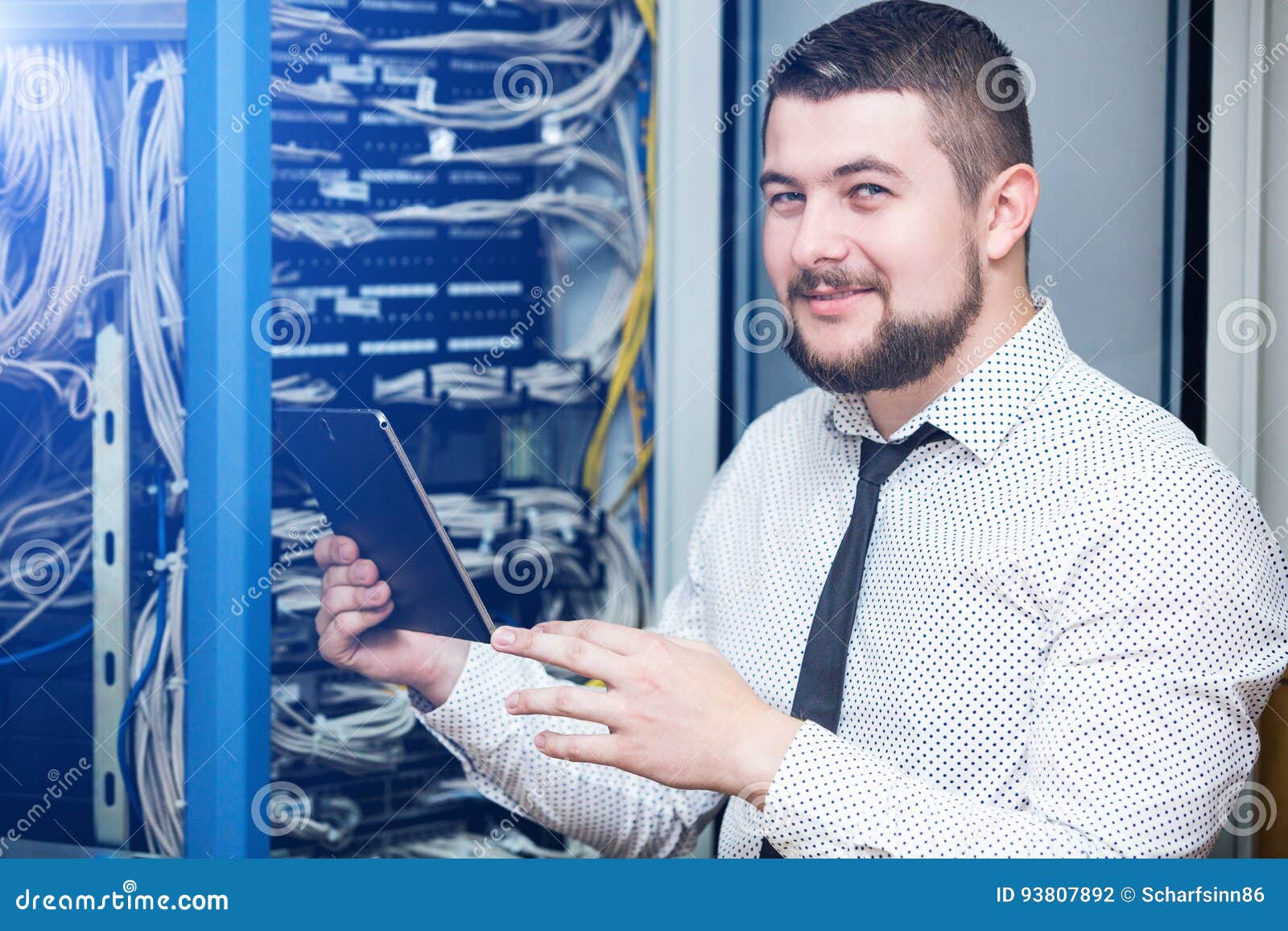 It Administrator at the Server Stock Photo - Image of communication ...