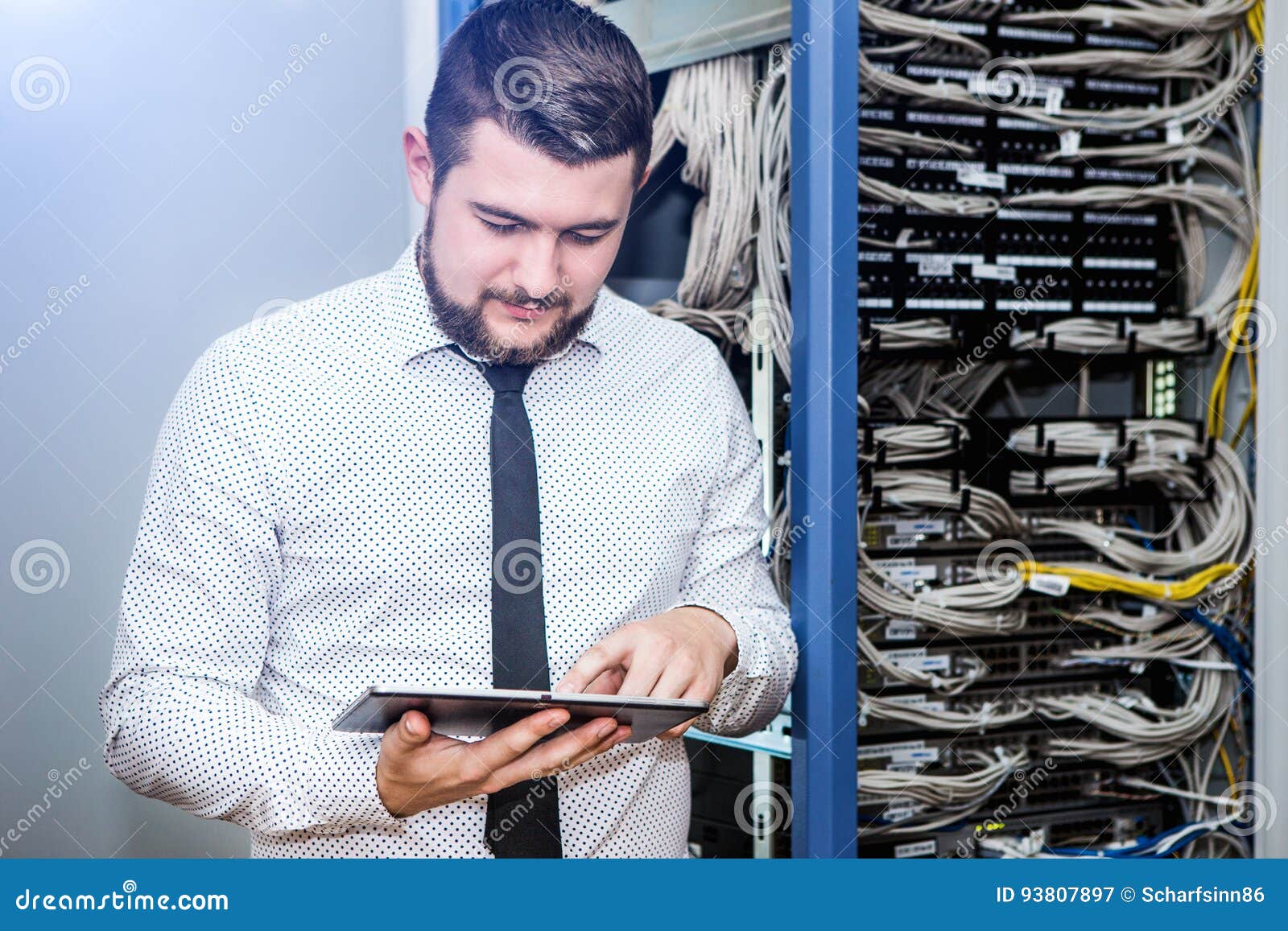 It Administrator at the Server Stock Image - Image of access ...