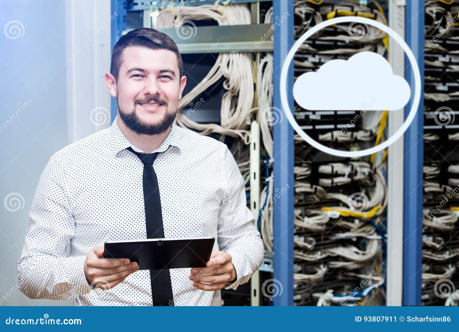 It Administrator at the Server Stock Image - Image of cloud, security ...