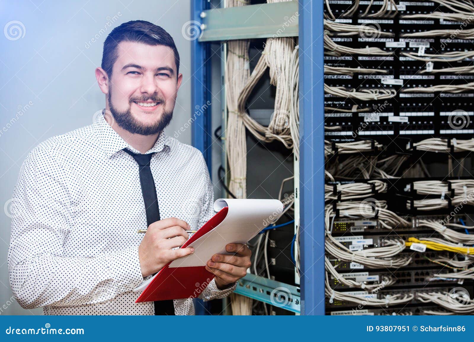 It Administrator at the Server Stock Image - Image of internet ...
