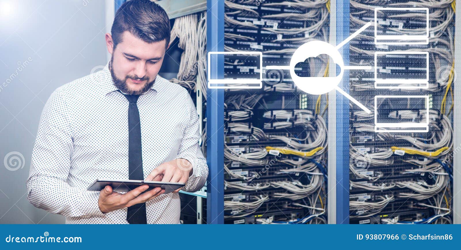 It Administrator at the Server Stock Photo - Image of networking ...