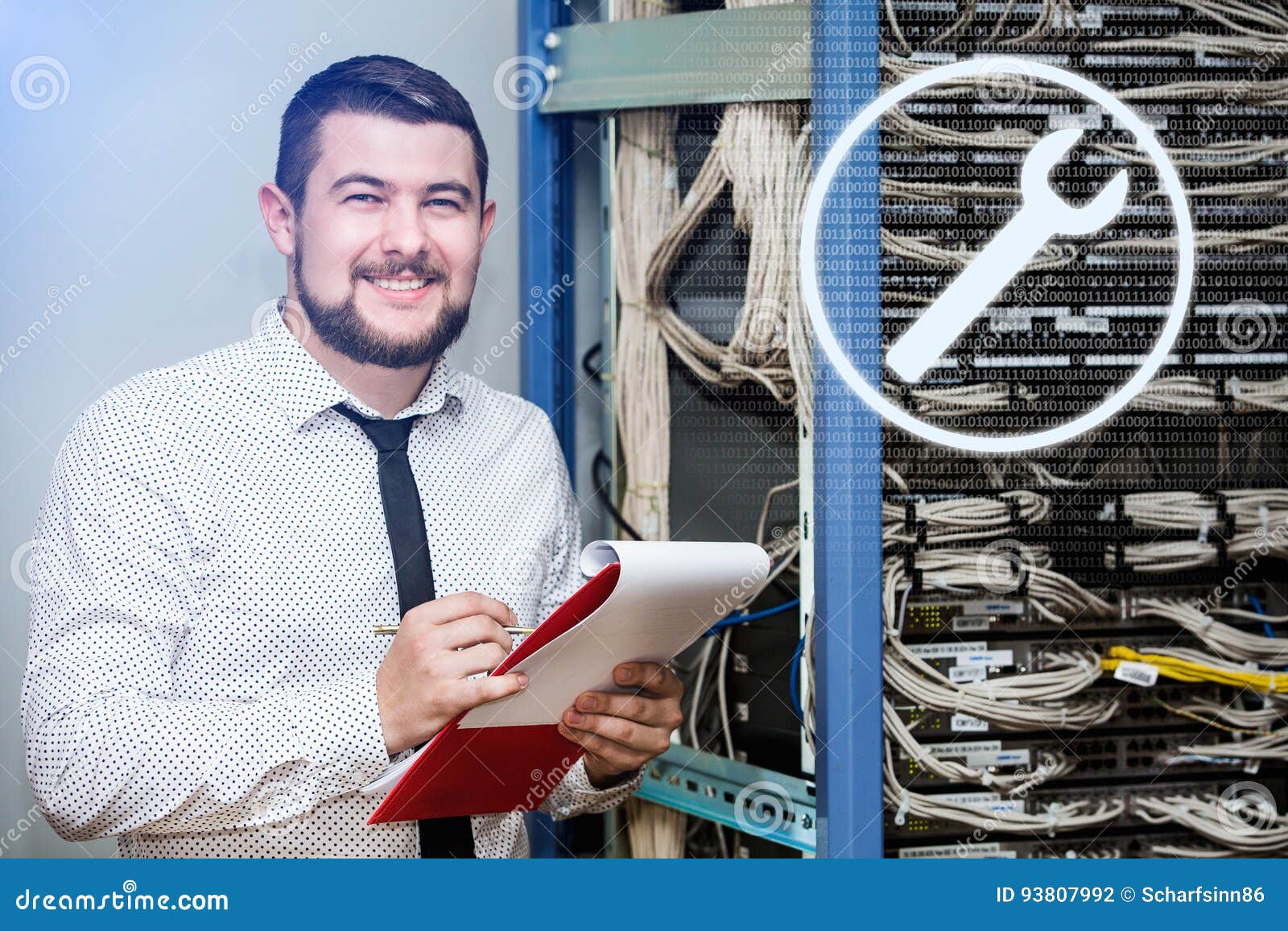 It Administrator at the Server Stock Photo - Image of provider, data ...