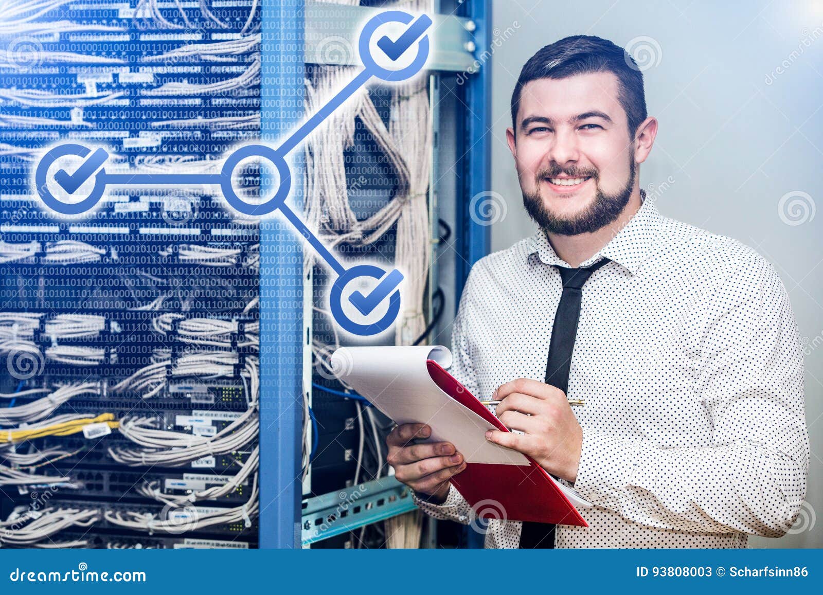 It Administrator at the Server Stock Image - Image of cluster, online ...