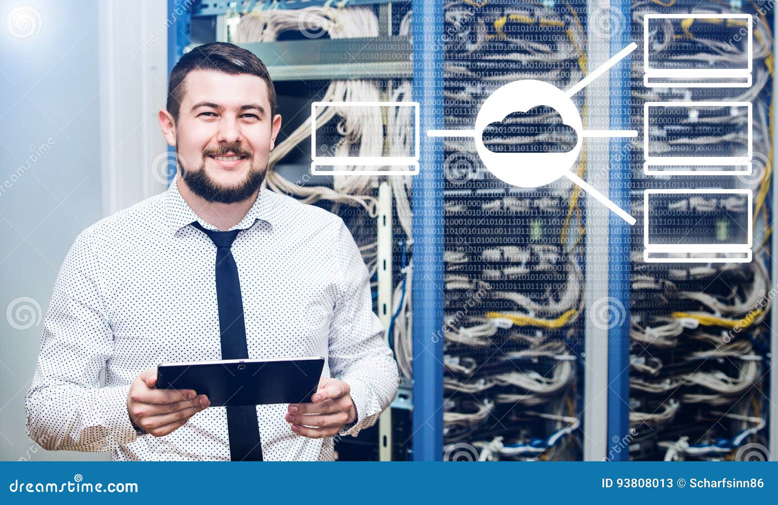 It Administrator at the Server Stock Image - Image of office, cluster ...